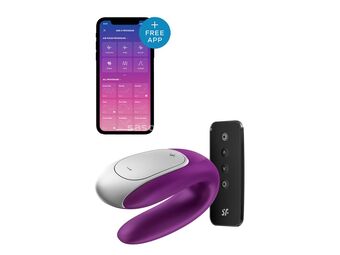 Vibrator za parove aplikacija Satisfyer Double Fun Violet