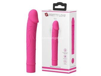 Roze silikonski vibrator sa venama