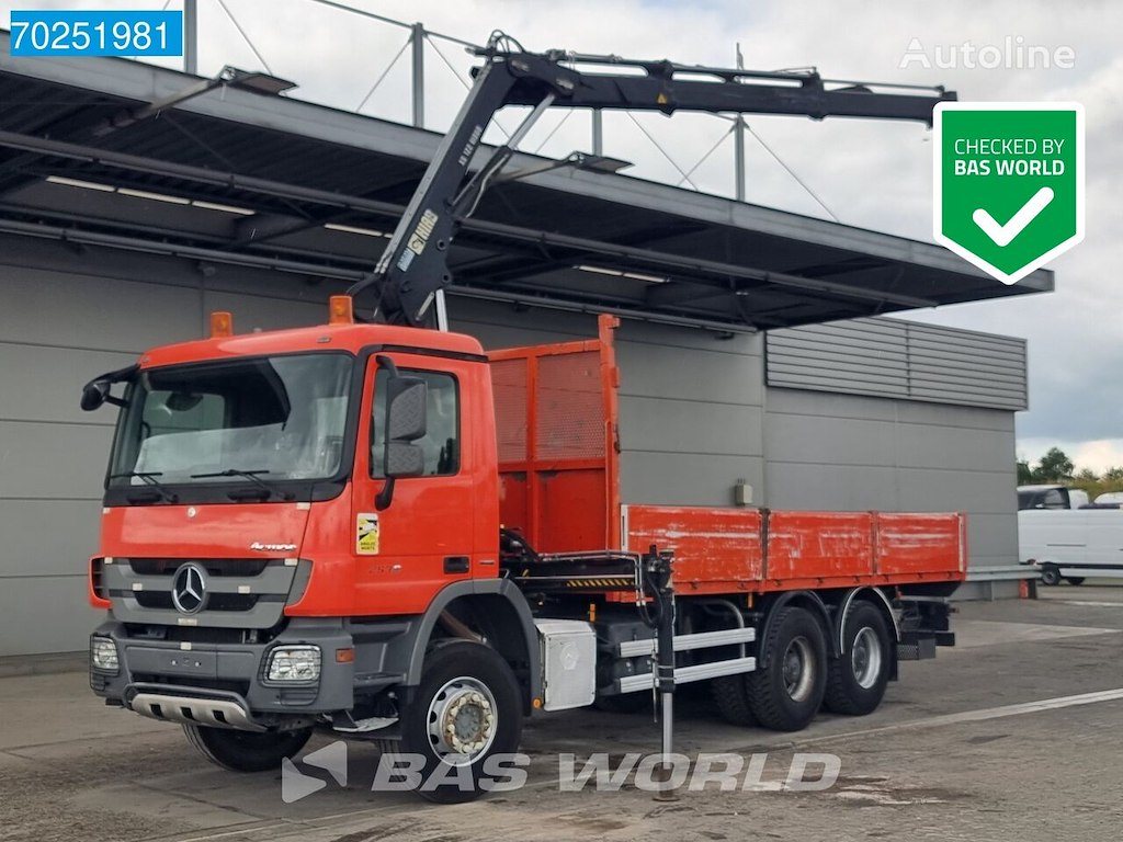 Mercedes-Benz Actros 2636 6X4 HIAB 122 B S-2 Hiduo Kran Crane Big-Axle 3-Pedal kamion s ravnom platformom