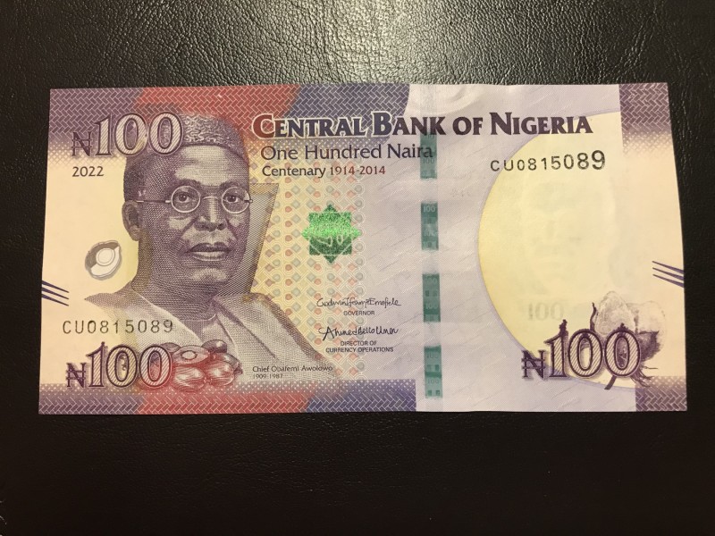 NIGERIJA 100 NAIRA. UNC.2022.