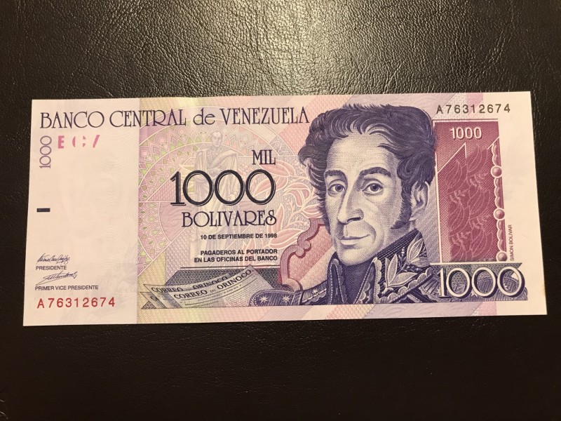 VENECUELA 1000 BOLIVARES. UNC.1998.