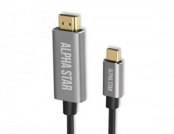 Alpha star USB KABL/USB 2.0 (TIP C) - LIGHTNING (IPHONE KOMPATIBILNI)/DUZINA 1M/3A/BAKAR/BELI/BRZO PUNJENJE ( 125409 )