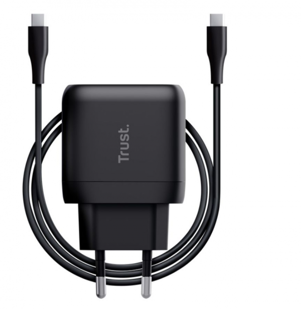 TRUST Punjač Maxo 45W/USB-C/laptop/smartphone/tablet/2m USB-C kabel/crna