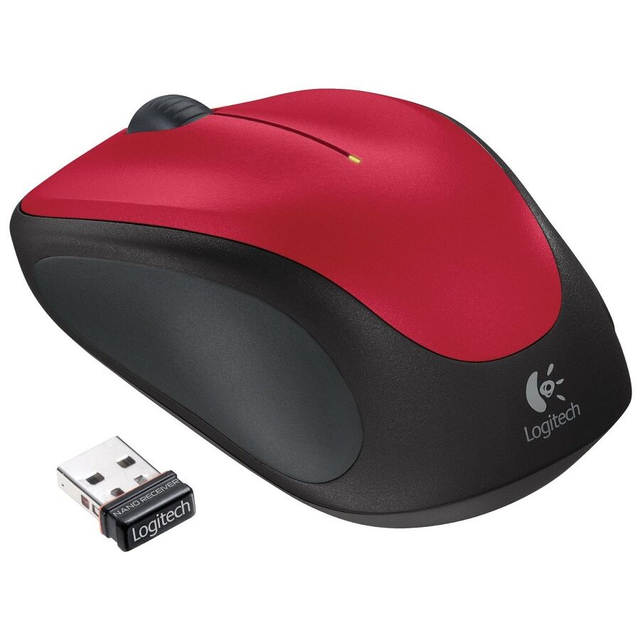 Logitech M235 Wireless Mouse Nano Receiver, Red