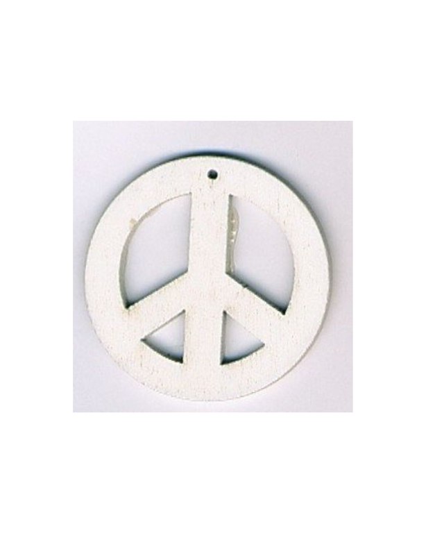 Drveni privezak „peace“ beli