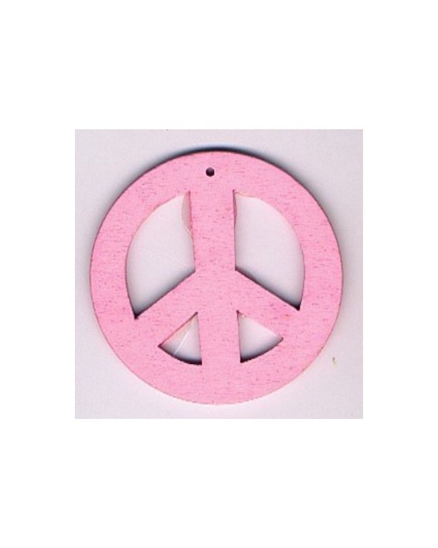 Drveni privezak „peace“ roze