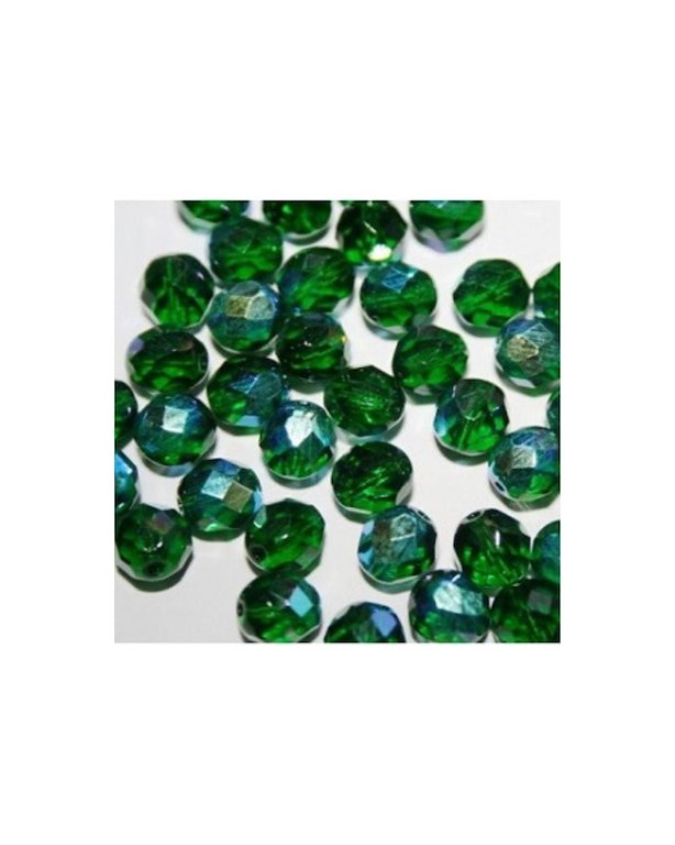 Češke perle polirane 6 mm emerald AB