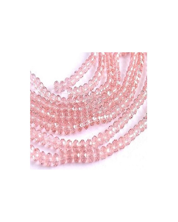 Rondel perla 6*4 mm roze niska 40 cm (100 kom)