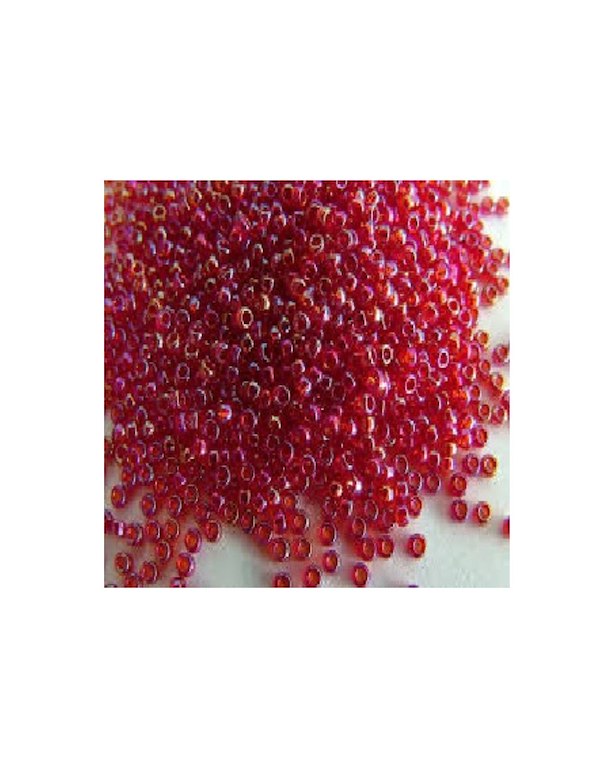 Kašaste perle (seed beads) 4 mm providna AB crvena