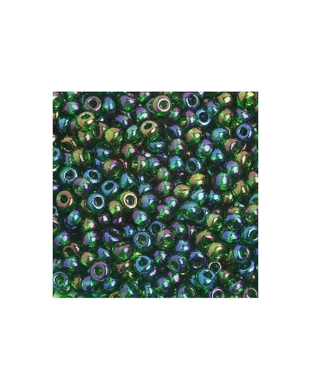 Kašaste perle (seed beads) 4 mm providna AB tamno zelena