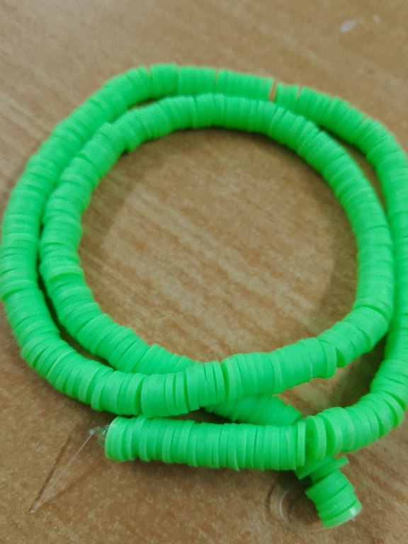 Fimo disk perle 6*1 mm-zelena