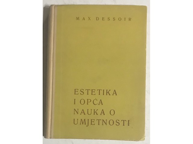 Estetika i opća nauka o umjetnosti-Max Dessoir