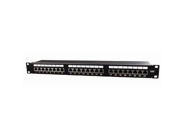 NPP-C624-002 Gembird Cat.6 24 port shielded patch panel, 19 1U