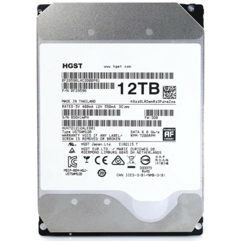 HDD 3.5 * 12TB HUH721212ALE601 WD Ultrastar 7200rpm 256MB SATA3 (DAHUA Compatible)(12999)