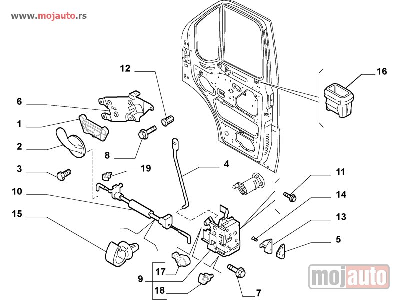 Fiat Ducato Brava Prednjih Vrata Mehanicka Levo 01-06,NOVO