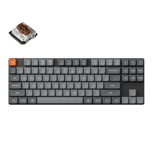 Keychron K1 Max Brown Switch TKL (80%) RGB bežična mehanička tastatura K1M-H3