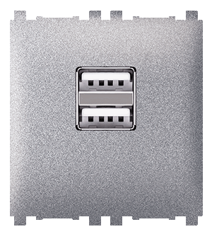 USB punjač EXP 2,1A 5V= 2M, silver