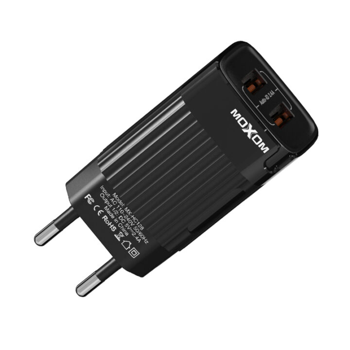 KUCNI PUNJAC MOXOM MX-HC128 2.4A 2XUSB TYPE C CRNI