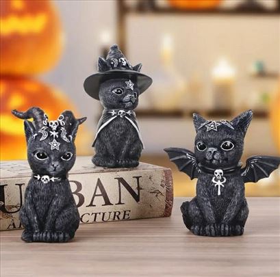 Gothic ukrasne figure mačke - Set 3 komada