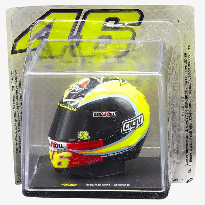 Valentino Rossi VR46 Season 2005 AGV Mini kaciga 1:5