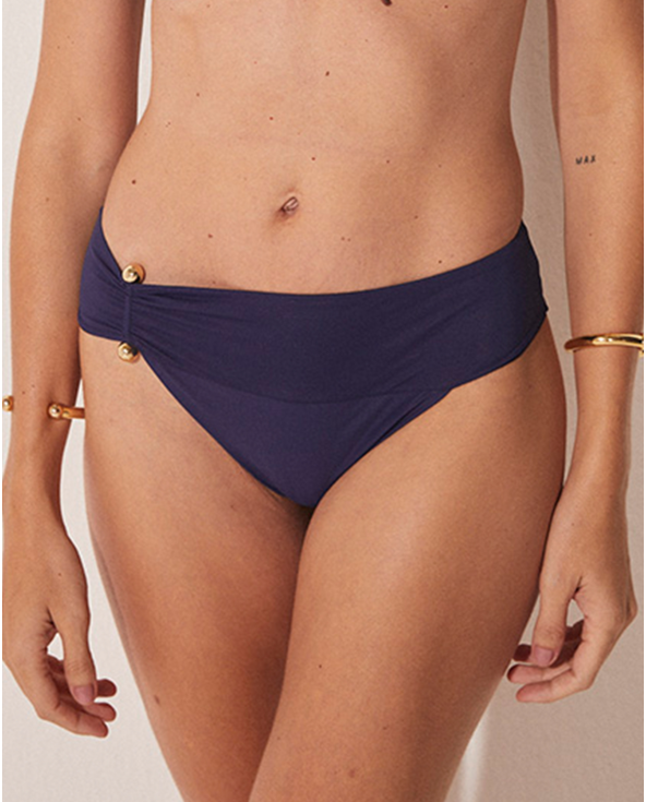 Bottom Bikini Larga Veleiro Azul Marinho