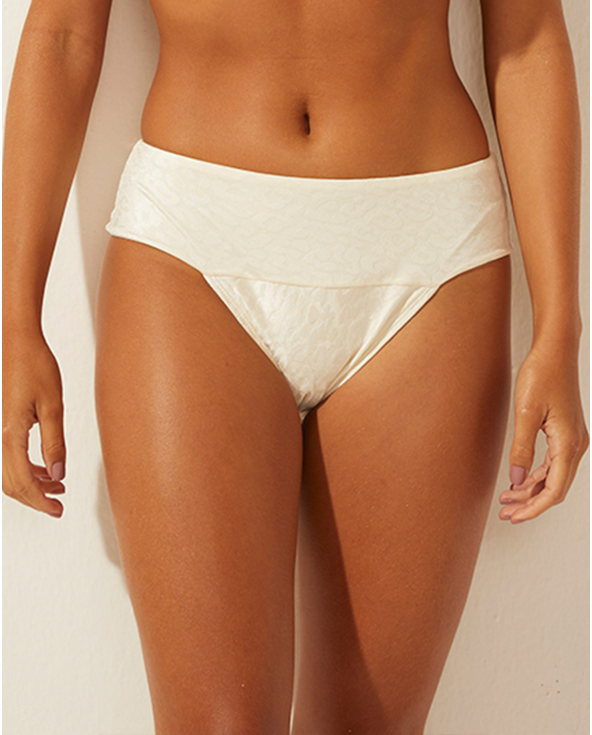 Bottom Bikini Media Onca Bordada Off White