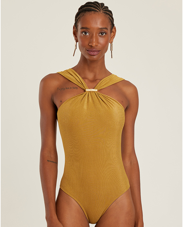 Detailed High Neck One Piece Ambar