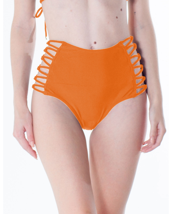 Bottom Tiras Cruzadas Neon Laranja