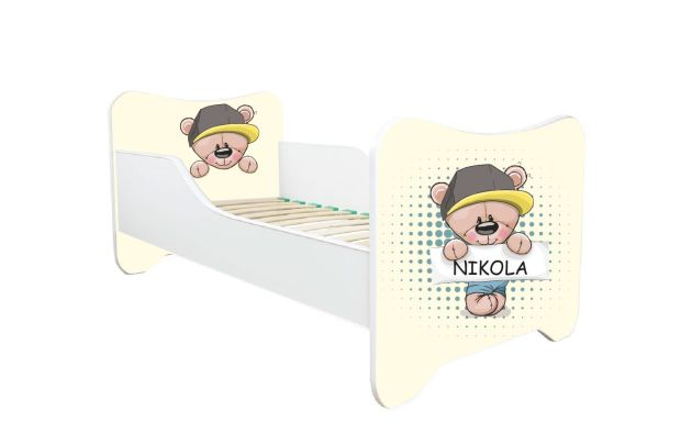 ABC Beds Dečiji Krevet 160X80 cm Meda Žuti sa Imenom Vašeg Deteta