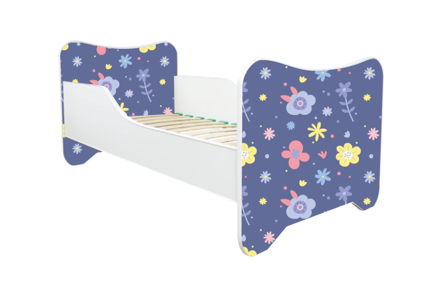 ABC Beds Dečiji Krevet 160X80 cm Ljubičasti Cvetići