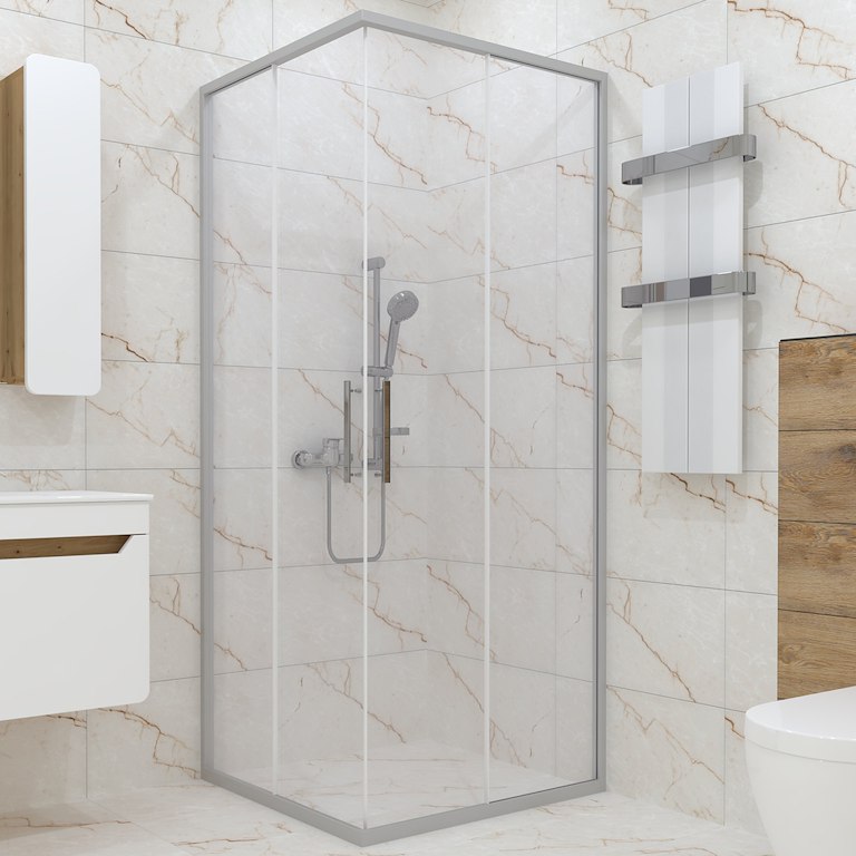 Tuš kabina Eco 80×80 hrom/prozirna