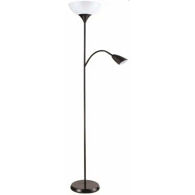 LUNA 184 Podna Lampa, 1xE27+1xE14, Crna