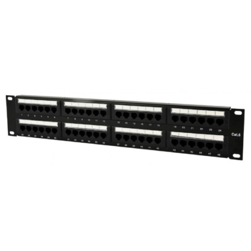 NPP-C648CM-001 Gembird Cat.6 48 port patch panel with rear cable management