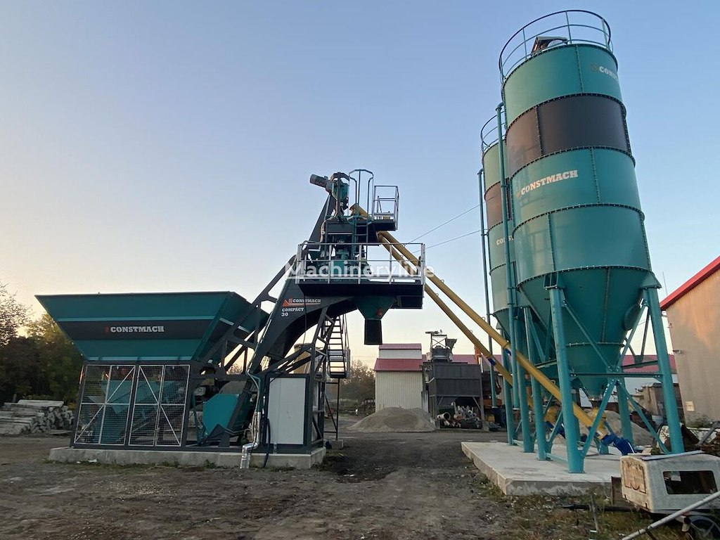 Nova Constmach Compact Concrete Batching Plant 30 m3 Capacity Bucket Type fabrika betona