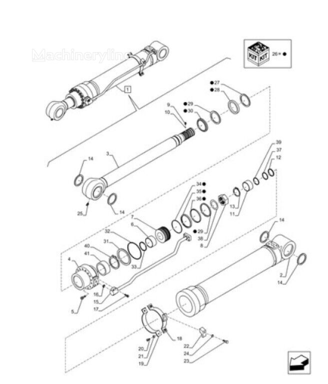 Case KBV34010 hidraulični cilindar za CX250DLC CX250DNLC građevinske mašine