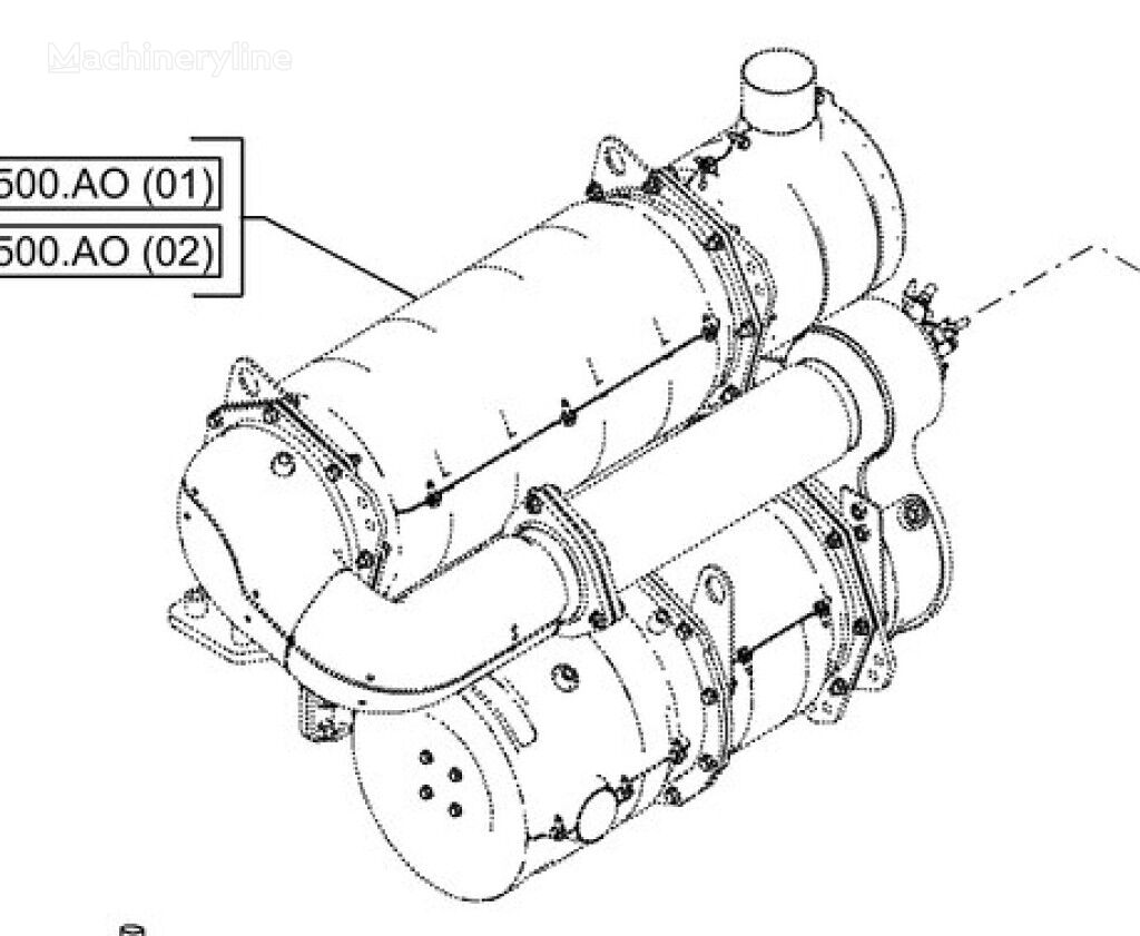 Case KBH16600 prigušivač za Case CX210D CX230D CX240D CX245D CX250D CX290D bagera