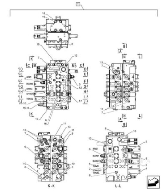 Case KRJ35061 glavni kocioni ventil za Case CX210D bagera