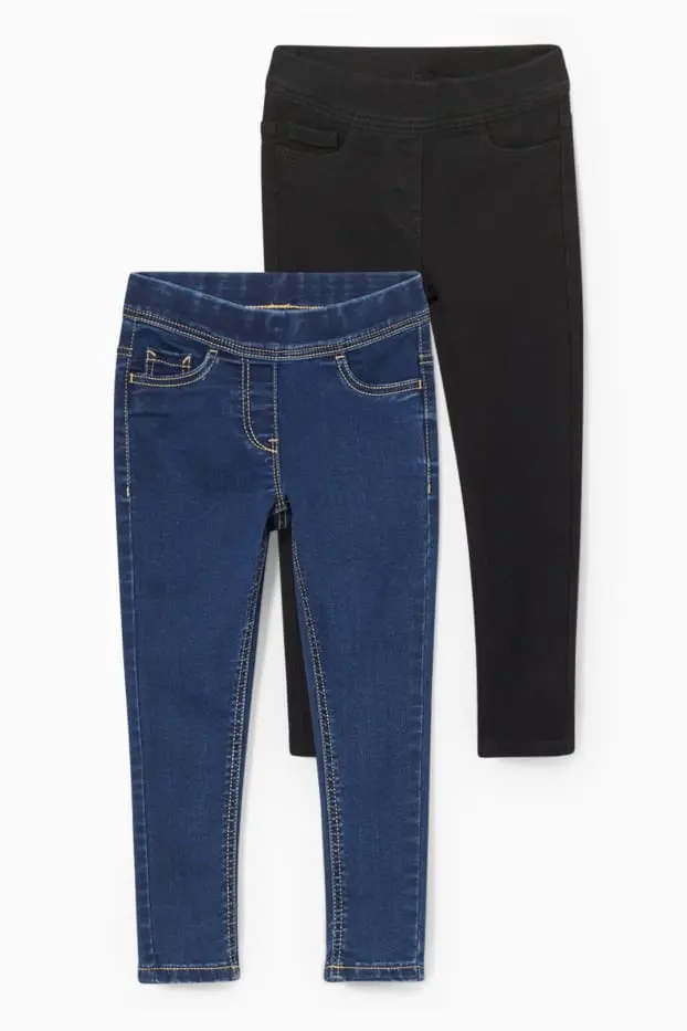 C&A Pantalone/helanke za devojčice, 2 komada, Plave i crne
