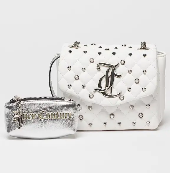 Juicy Couture Ženska torbica na preklop Alyssa sa perlicama, Bela