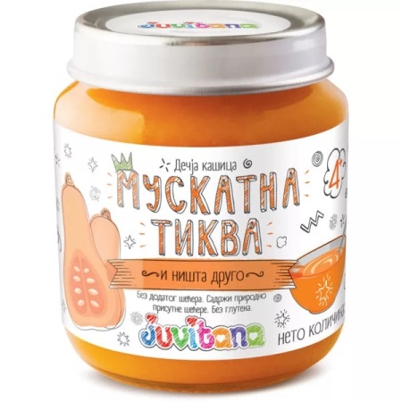 Juvitana kašica od muskatne tikve 128g 4+