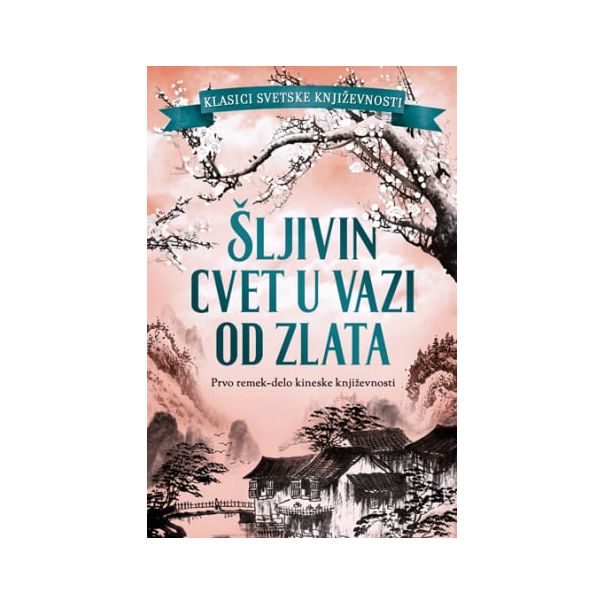 Šljivin cvet u vazi od zlata