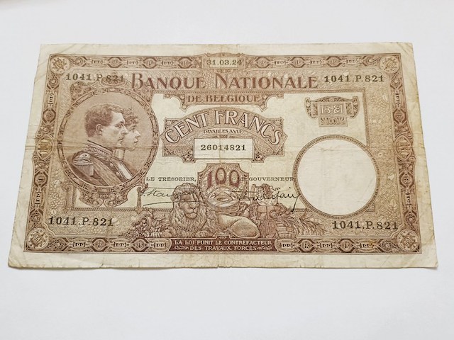 Belgija 100 franc 1924