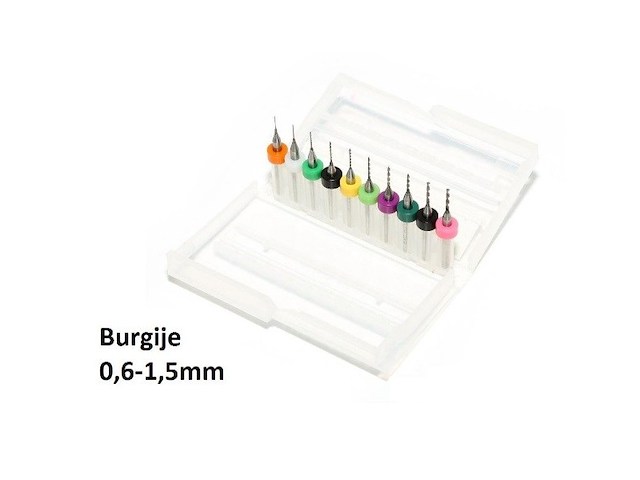 Komplet burgija 0.6-1.5 mm - Mikro burgije - 10 komada