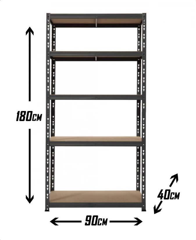 Polica montažna metalna 180x90x40cm-8mm 875kg