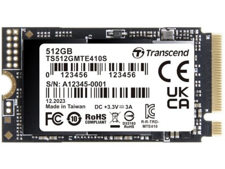 TRANSCEND 512GB M.2 2242 (TS512GMTE410S) PCIE GEN4X4 NVME SSD DISK