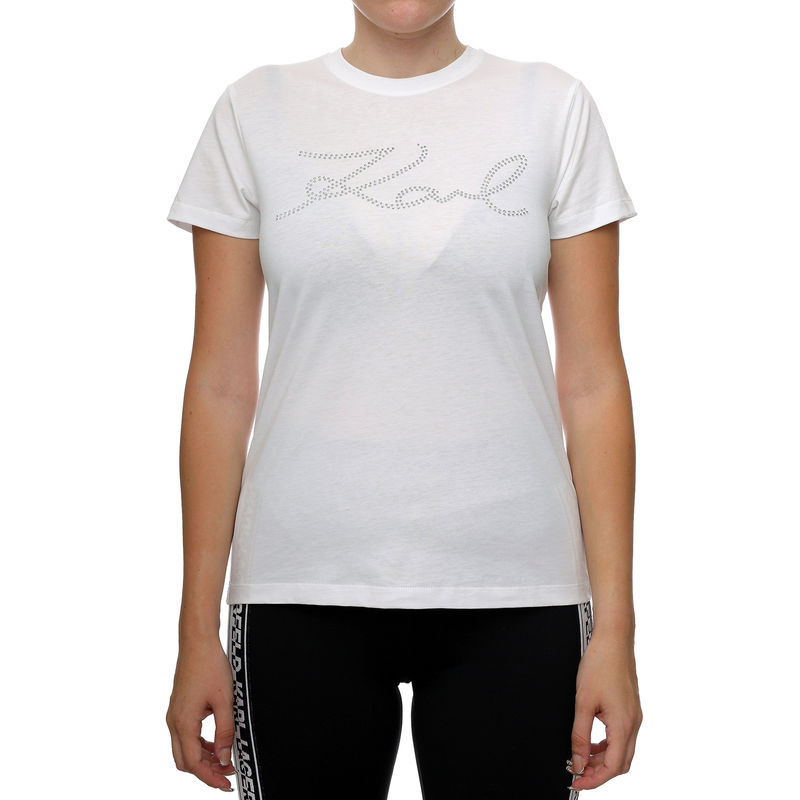 Ženska majica Karl Lagerfeld rhinestone logo t-shirt