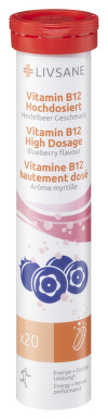 LIVSANE Vitamin B12 visoka doza, 20 šumećih tableta