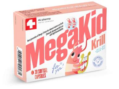 Megakid Krill + GLA + D3 30 mekih želatinskih kapsula