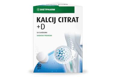 Dietpharm Kalcijum citrat + D, 30 šumećih tableta