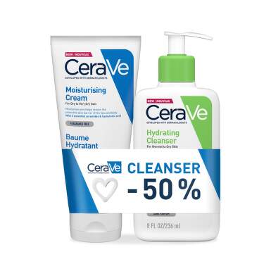 CeraVe Hidratantna krema 177ml + 50% popusta na Hidratantnu emulziju za čišćenje 236ml